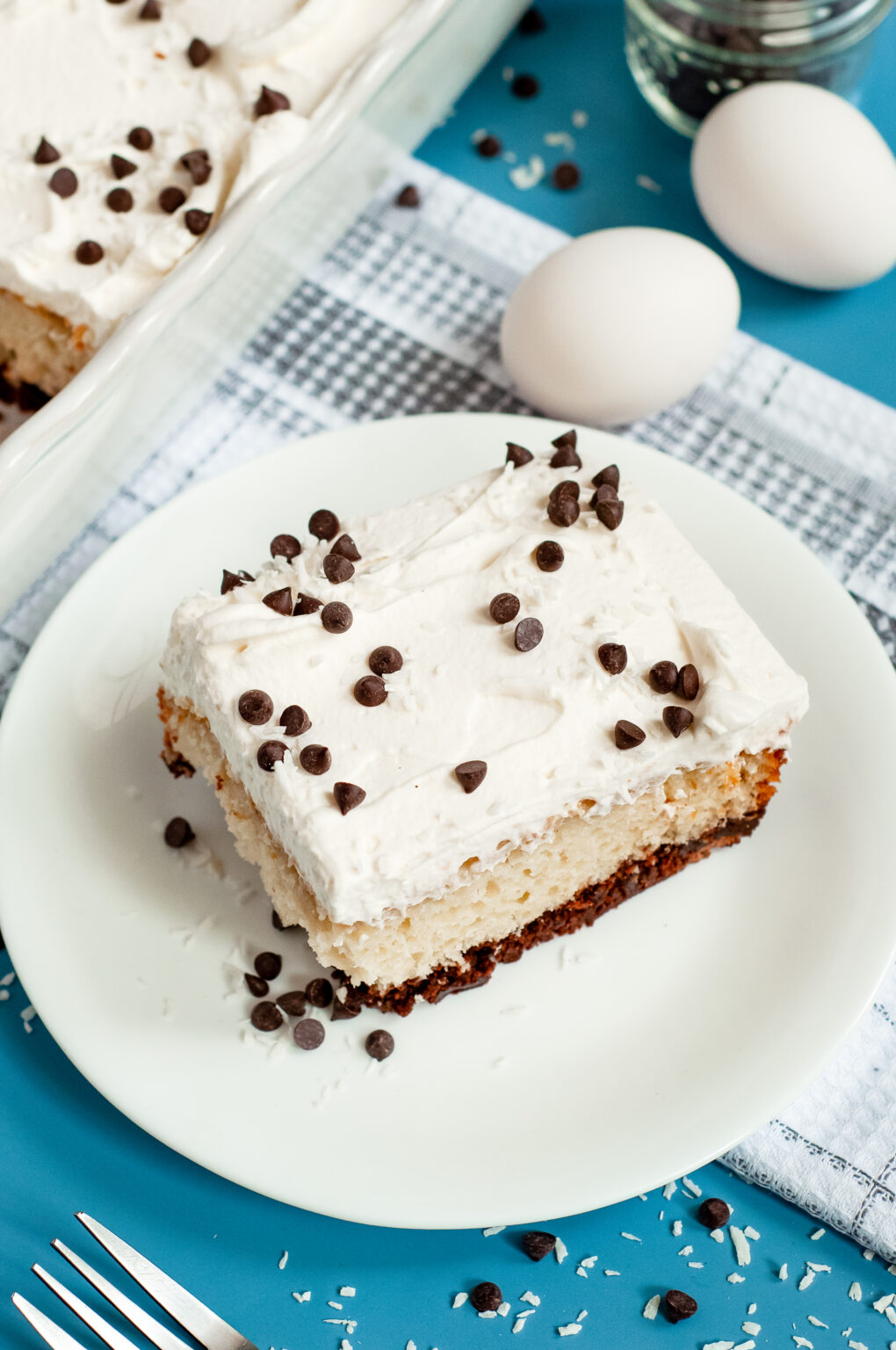 Chocolate Coconut Poke Cake - Life & Sprinkles by Taryn Camp
