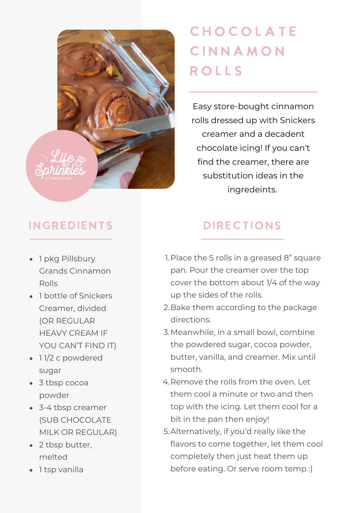 Chocolate Cinnamon Rolls - Life & Sprinkles by Taryn Camp