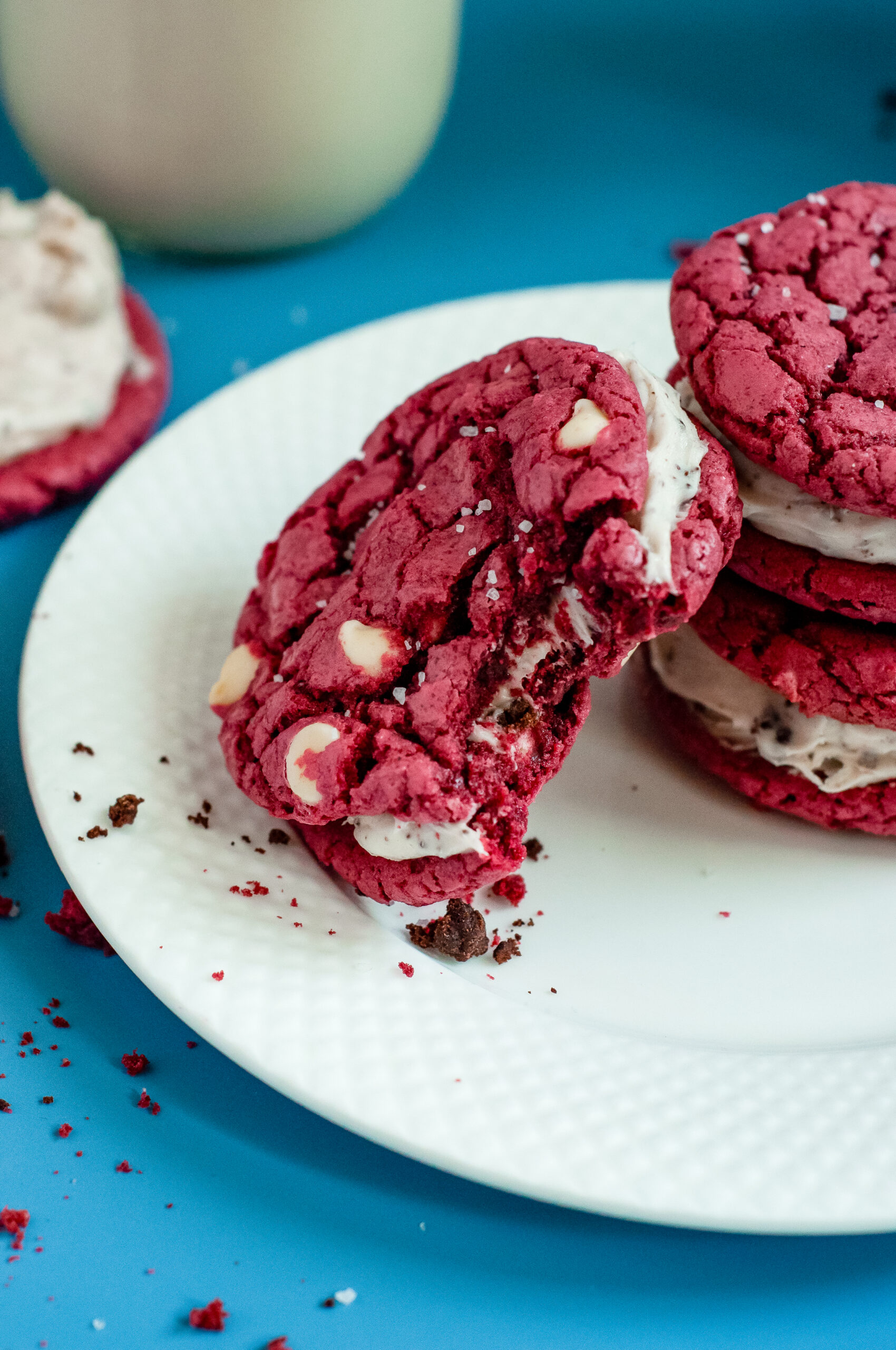 Red Velvet Oreo Cookie Sandwiches - Life & Sprinkles by Taryn Camp