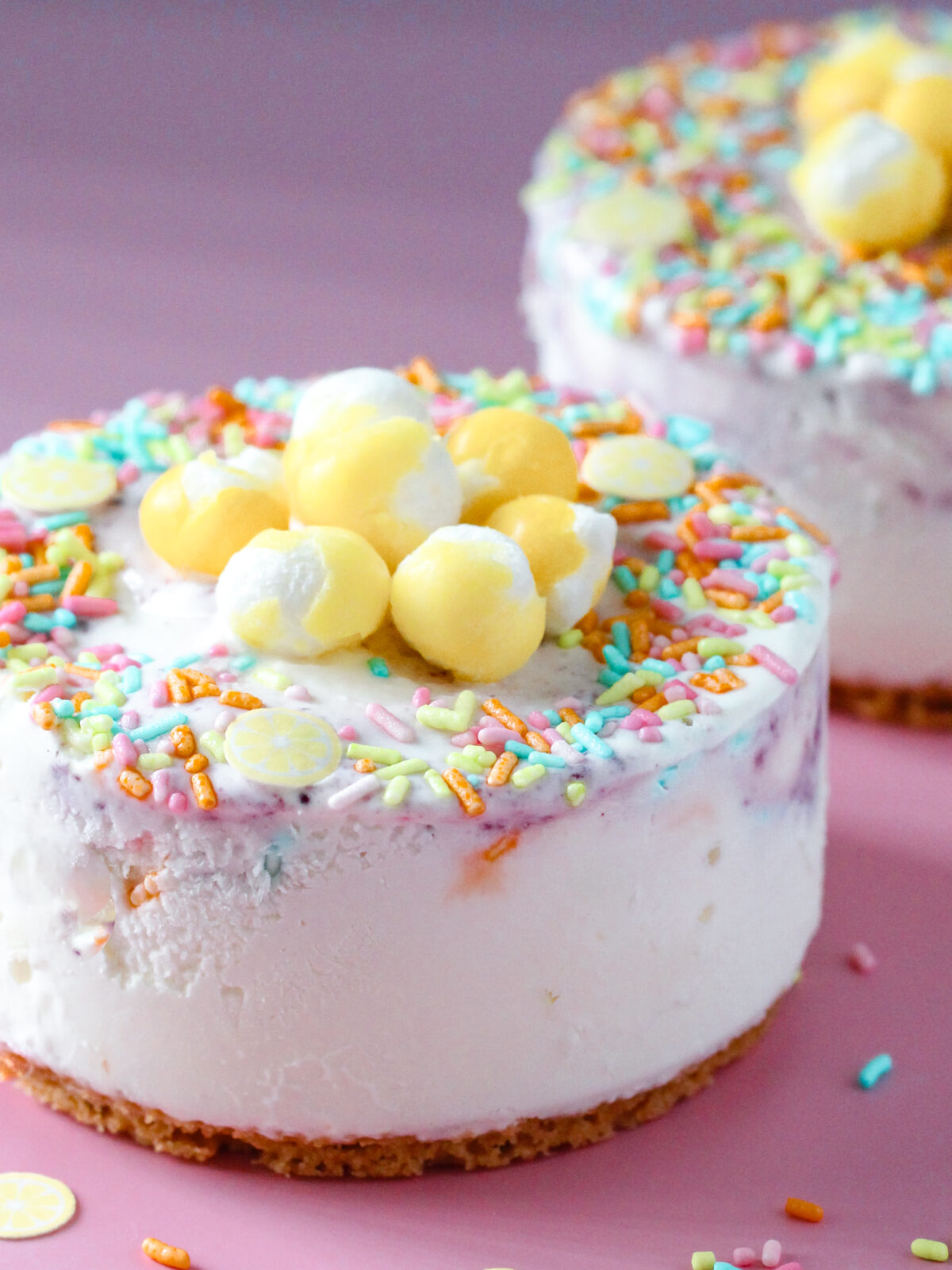 Mini Lemon Blueberry Ice Cream Cakes - Life & Sprinkles by Taryn Camp