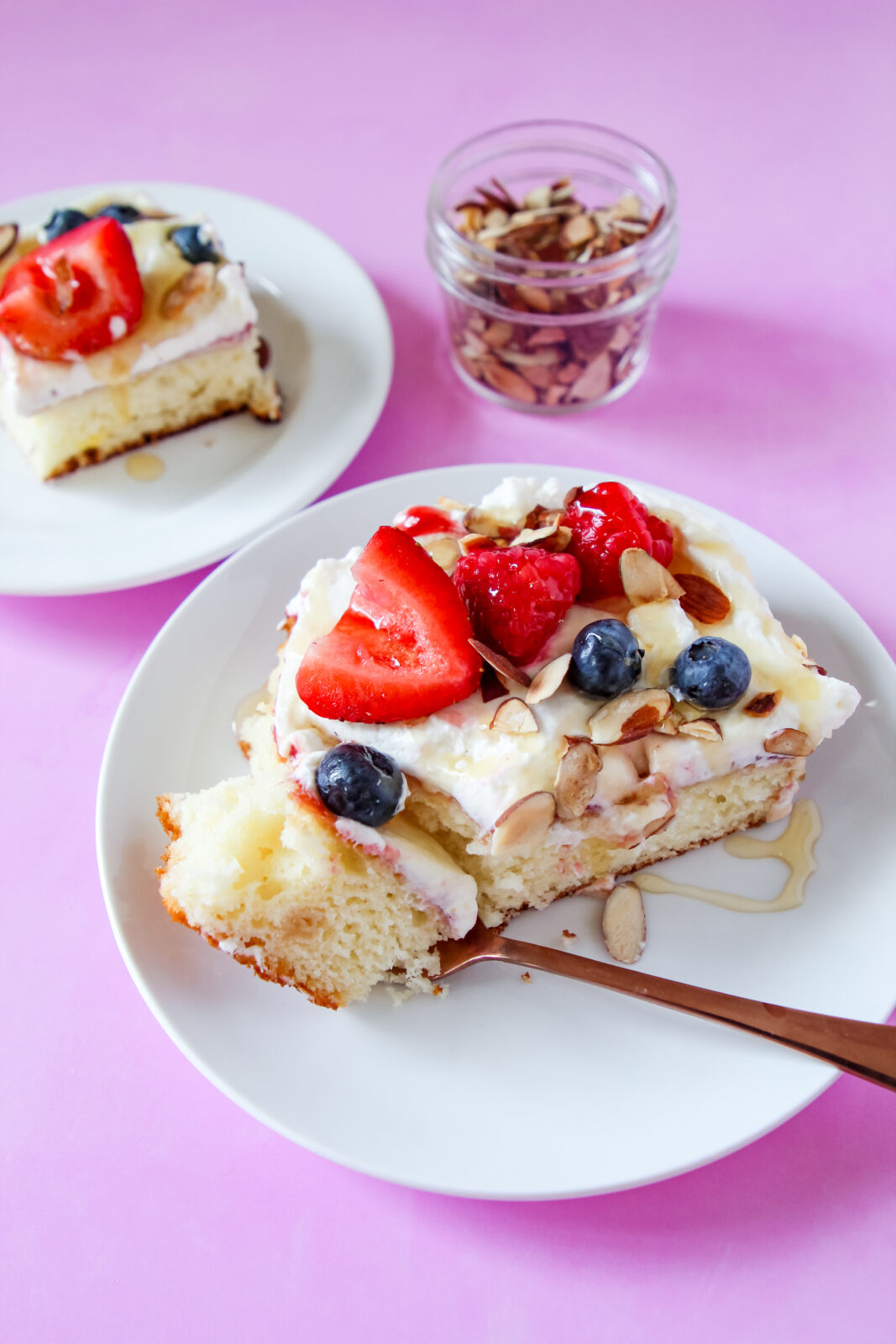 Berry Almond Sheet Cake - Life & Sprinkles by Taryn Camp