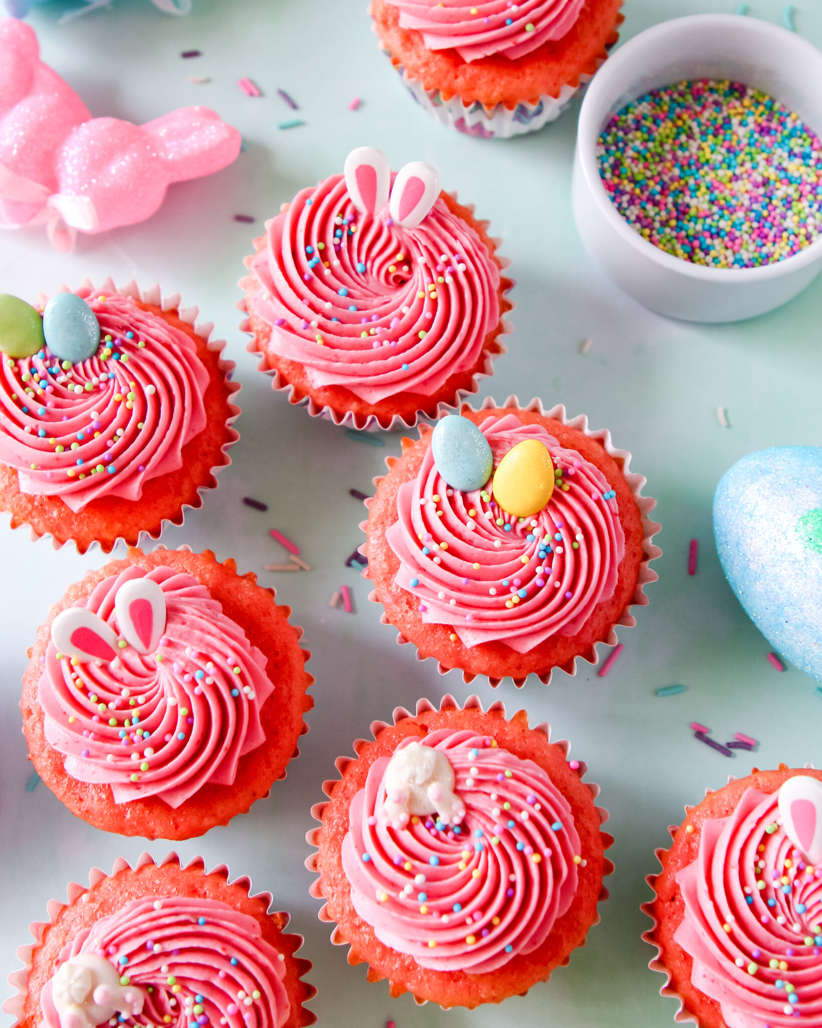 Spring Swirl Strawberry Cupcakes - Life & Sprinkles by Taryn Camp