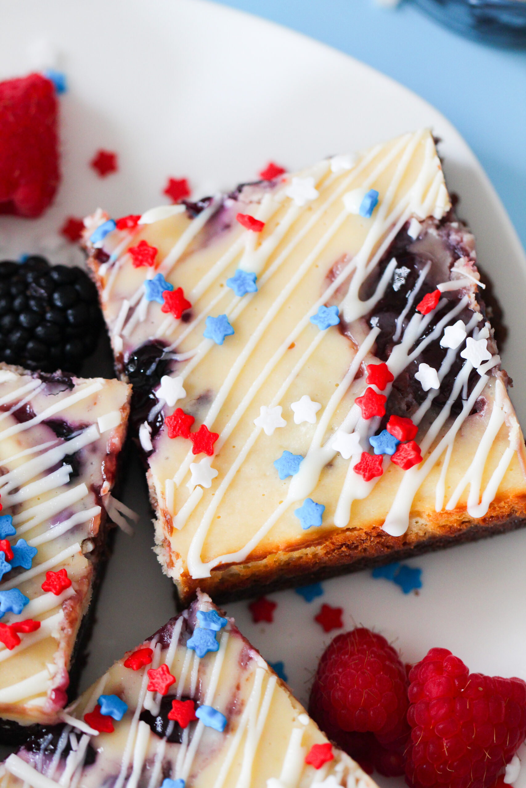Stars & Stripes Berry Cheesecake Brownies - Life & Sprinkles by Taryn Camp