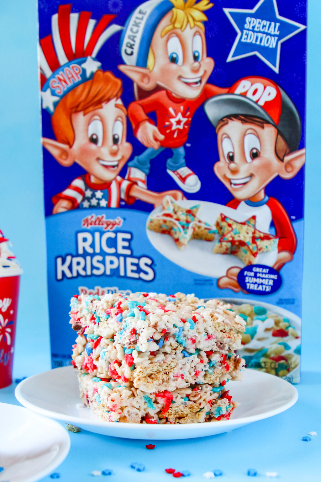 Patriotic Smores Rice Krispies Treats - Life & Sprinkles by Taryn Camp