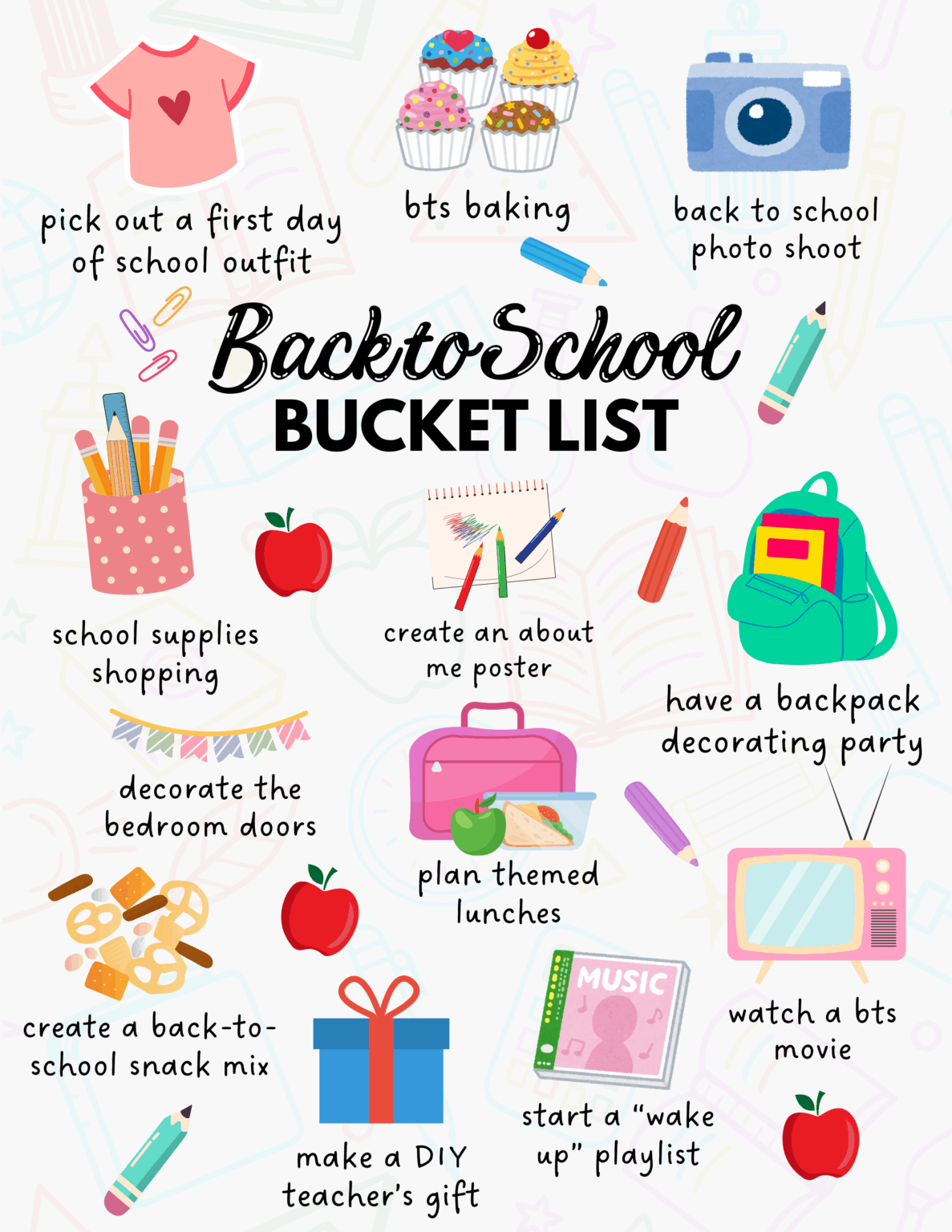 Back to School Bucket List - Life & Sprinkles by Taryn Camp