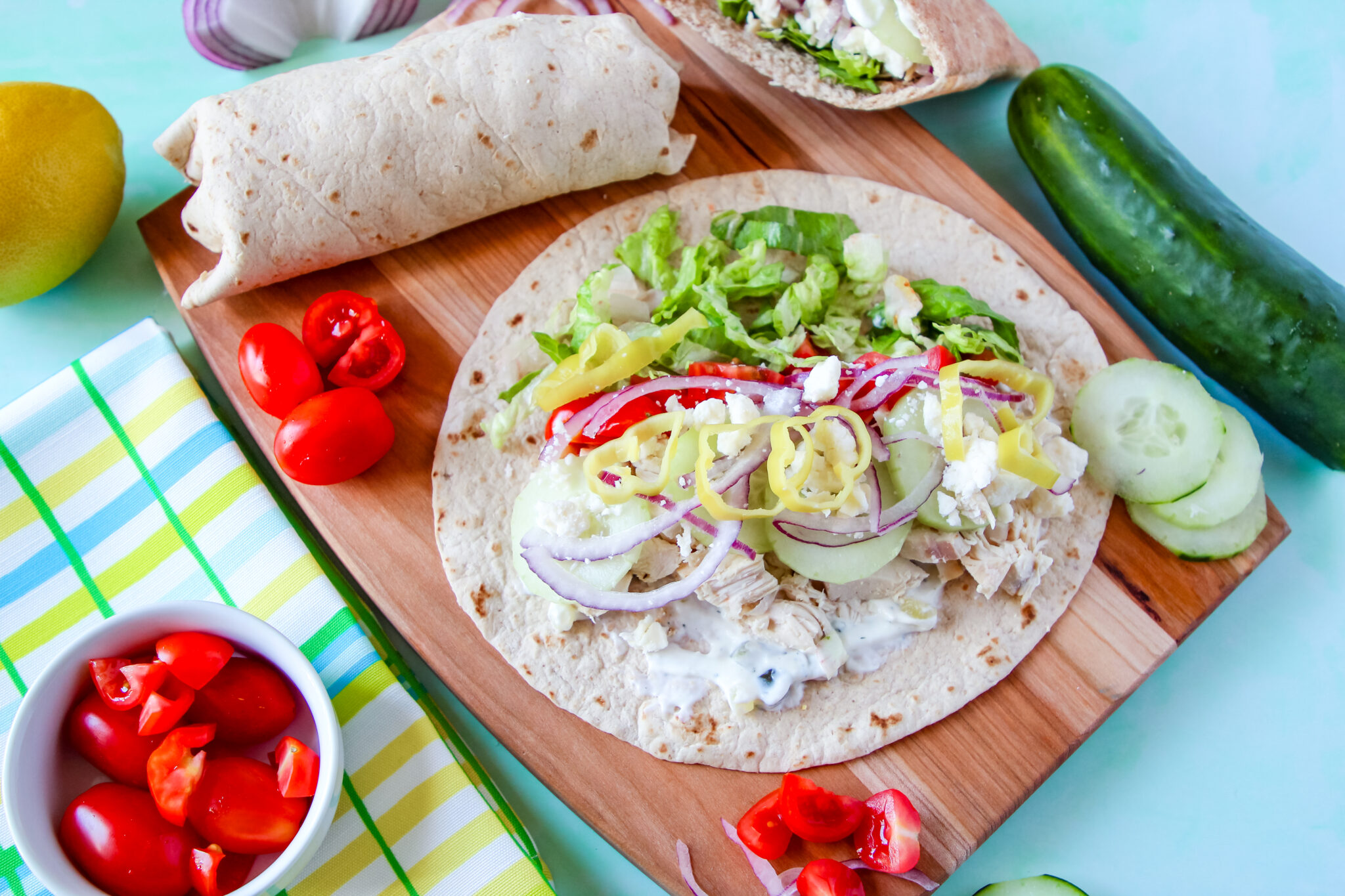 Mediterranean Picnic Wraps - Life & Sprinkles by Taryn Camp