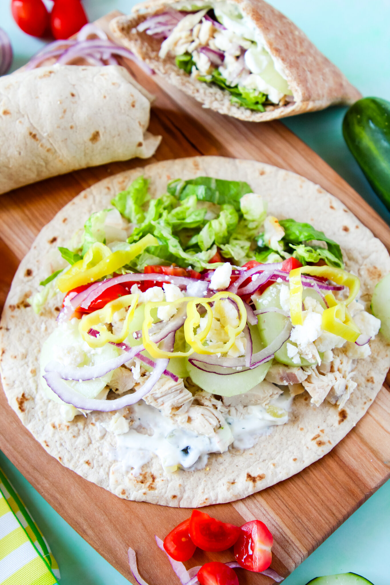 Mediterranean Picnic Wraps - Life & Sprinkles by Taryn Camp