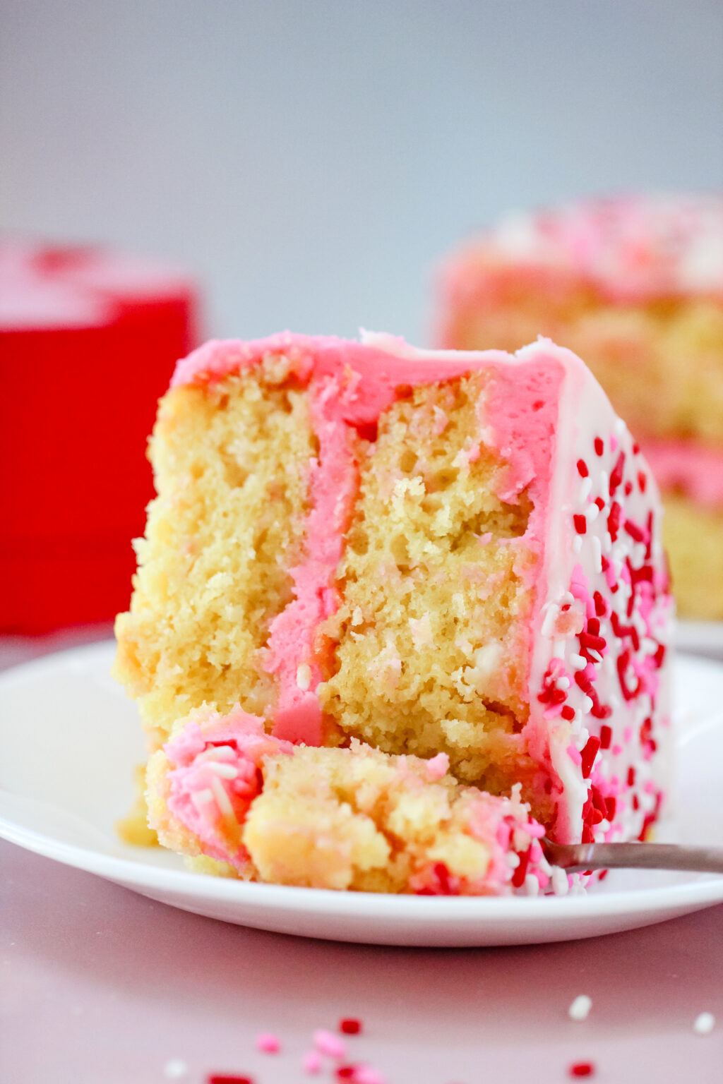 Cupid’s Pink Sprinkle Party Cake - Life & Sprinkles by Taryn Camp