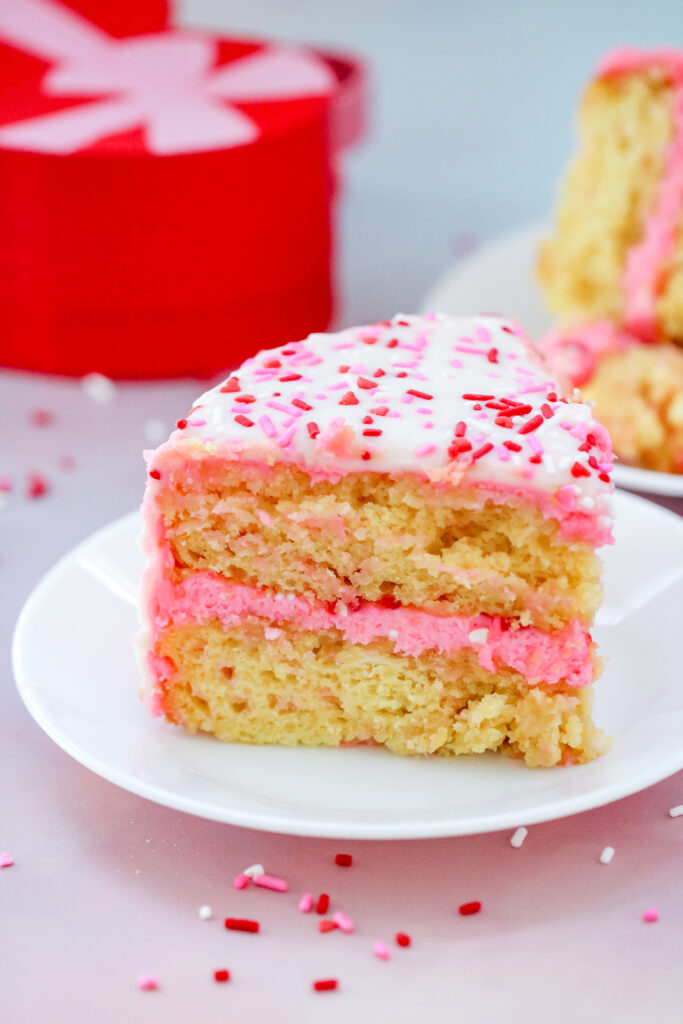 Cupid’s Pink Sprinkle Party Cake - Life & Sprinkles by Taryn Camp